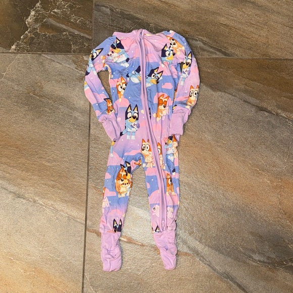 Little Sleepies | One Pieces | Bluey Pink And Purple Little Sleepies ...